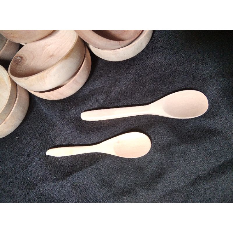 Jual Mangkok kayu kecil diameter -+8cm /mangkok set sendok/ mangkok ...