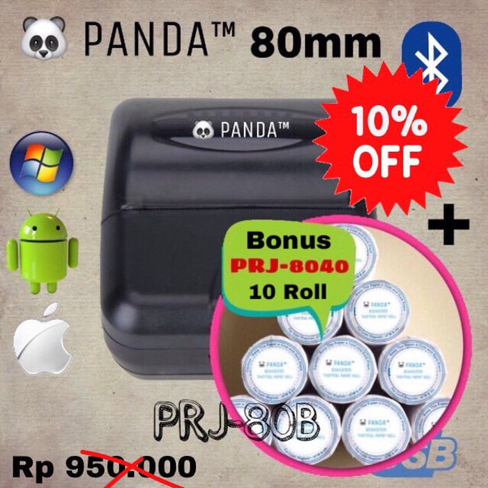 Jual PRINTER PPOB/KASIR THERMAL 80MM PANDA PRJ-80B ANDROID (USB+BLUETOOTH) | Shopee Indonesia