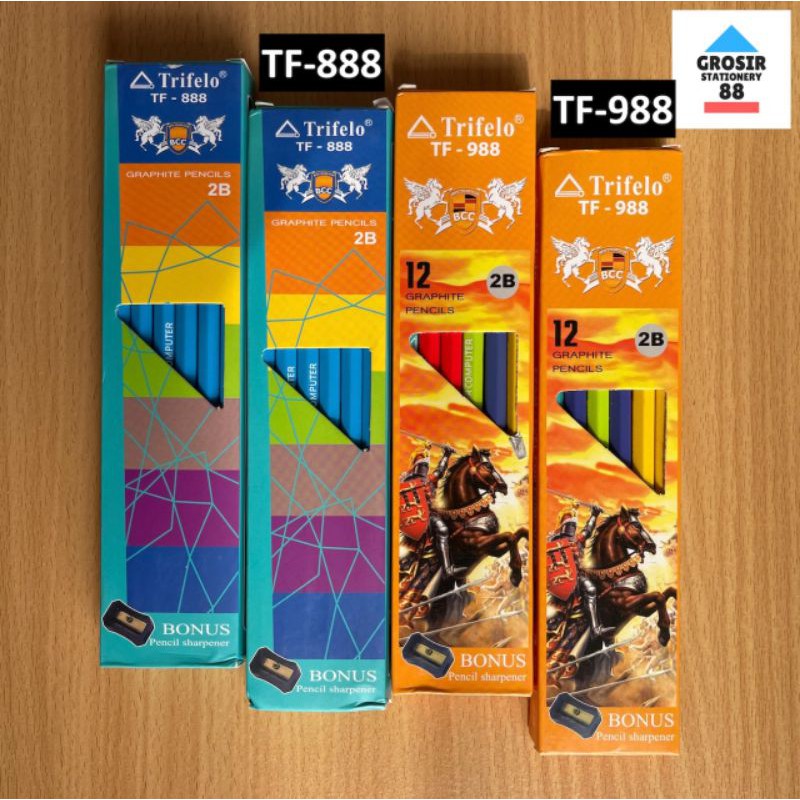 Jual Pensil Kayu 2B TRIFELO TF 888 988 (1 LUSIN) | Shopee Indonesia