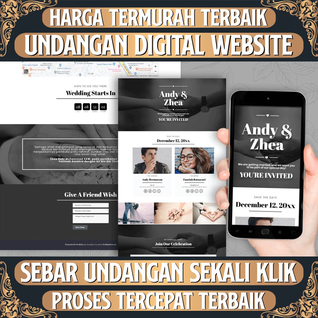 Jual UNDANGAN PERNIKAHAN / UNDANGAN NIKAH / UNDANGAN DIGITAL / UNDANGAN ...
