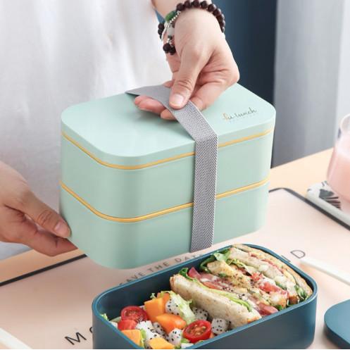 Jual Lunch box 2 susun LARGE Japanese Style / Simple Stylish Bento Box ...
