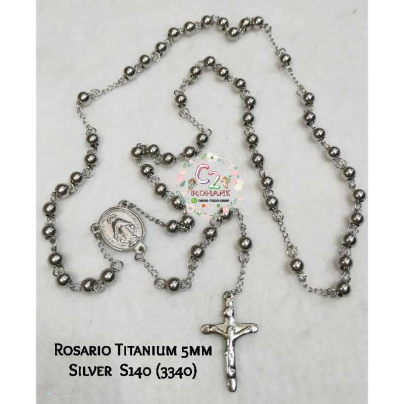 Jual Rosario Titanium 5mm Silver S141 (3340) - Rosario Rohani | Shopee Indonesia