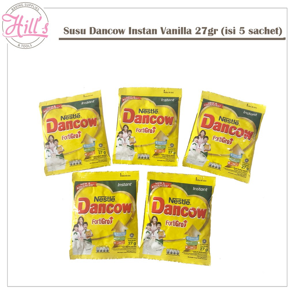 Jual DANCOW FORTIGO SUSU BUBUK INSTAN ( PUTIH ) 5 x 26 gr ( isi 5 ...