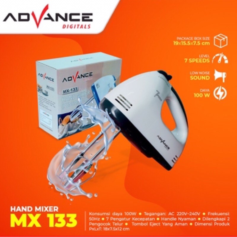 Jual Hand Mixer Advance MX-133 | Garansi Resmi Advance 1 Tahun - ISTANA ...