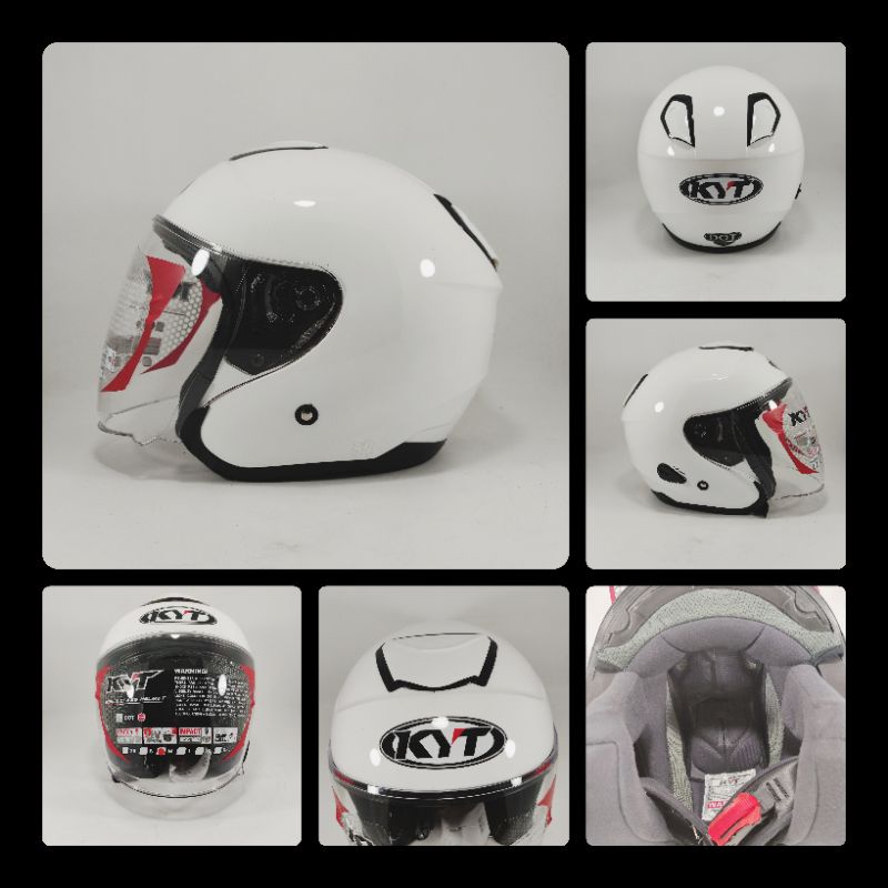 Jual HELM KYT KYOTO PUTIH ORIGINAL 100% PUTIH | Shopee Indonesia