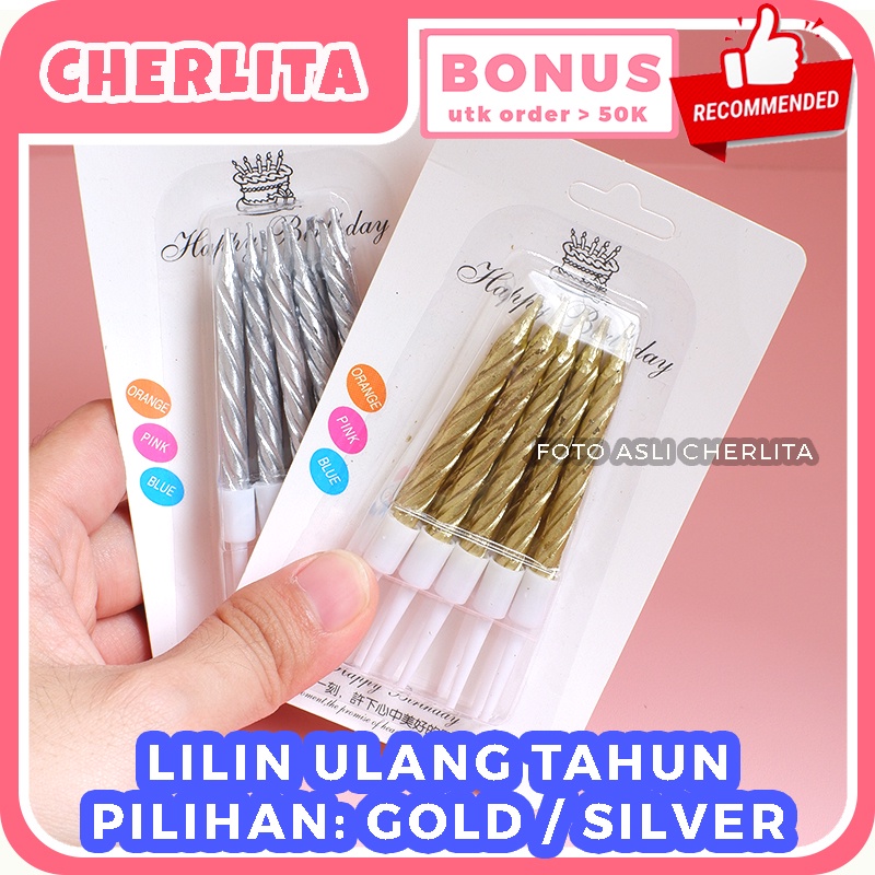 Jual Lilin Ulang Tahun Ulir Gold Emas Isi 10 Buah Lilin Kue Ultah ...