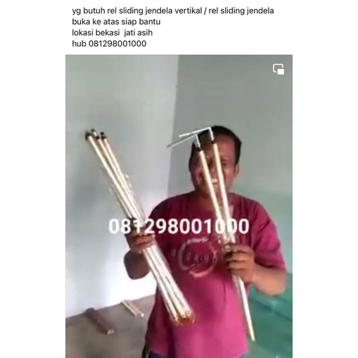 Jual rel jendela sliding vertical.uk65cm //engsel jendela vertical ...