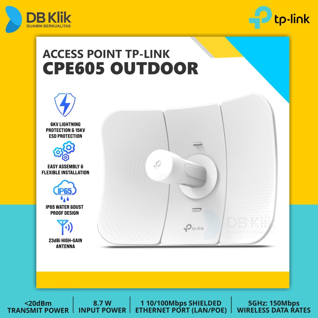 Jual Access Point TP-Link CPE605 Outdoor 5GHz 150Mbps 23dBi- TPLink CPE ...