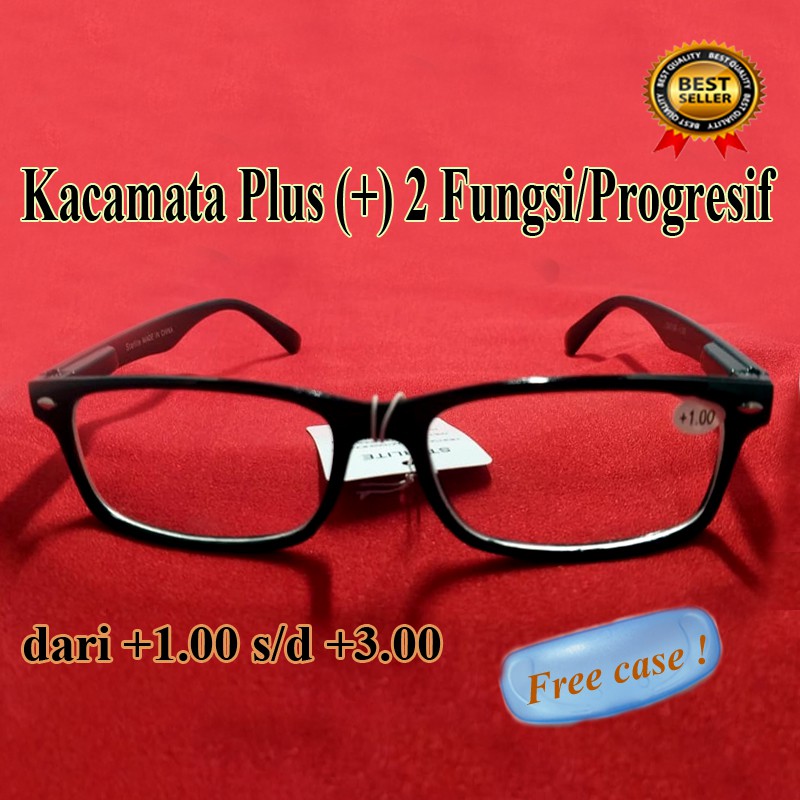 Jual Kacamata Baca Plus (+) 2 Fungsi/ Progresif Pria Wanita dari +1.00 ...