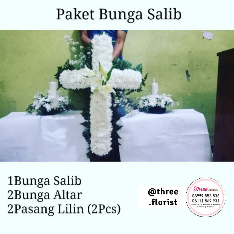 Jual paket bunga salib / bunga altar / bunga salib / paket lengkap ...