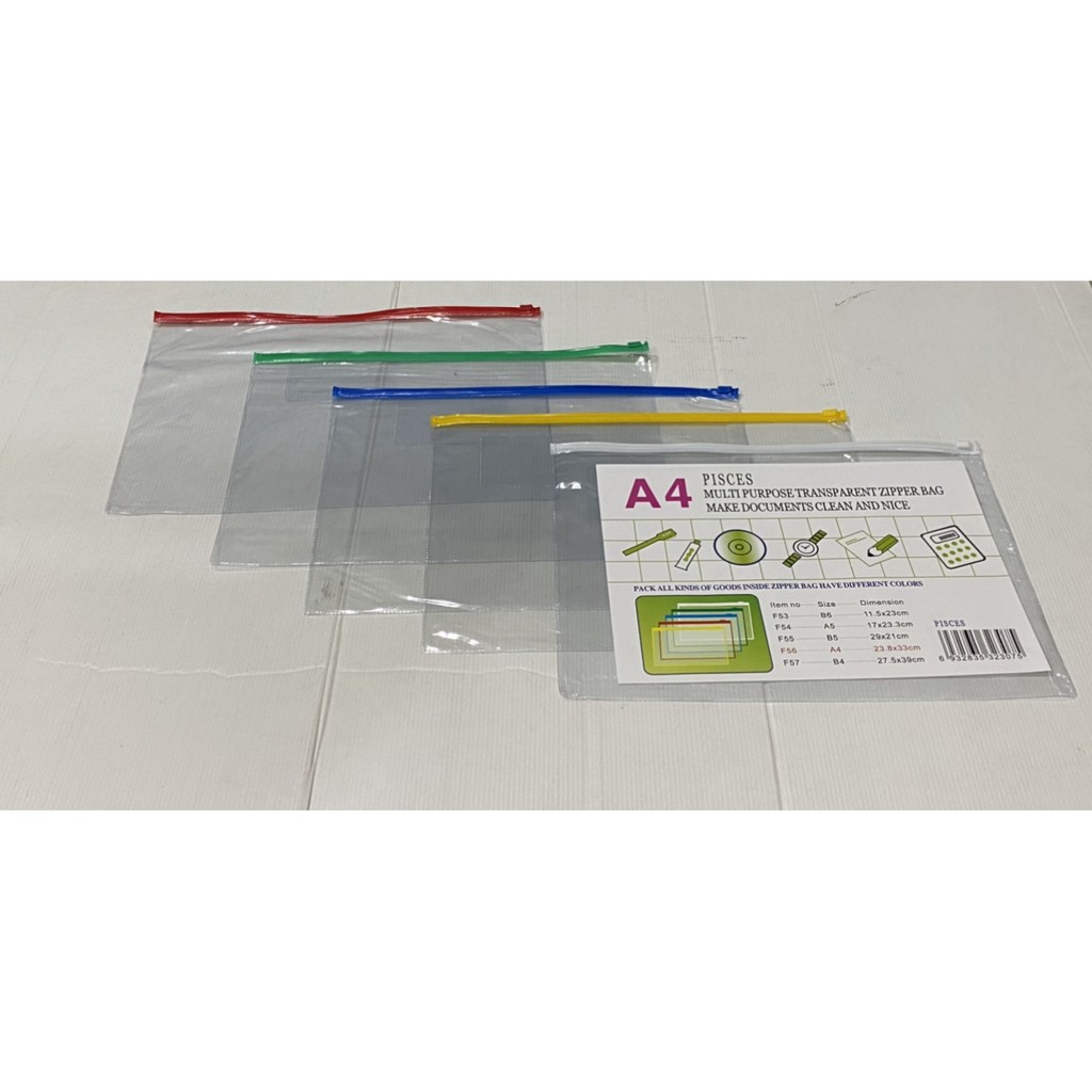 Jual Map Zipper A4 Transparent Pisces | Shopee Indonesia