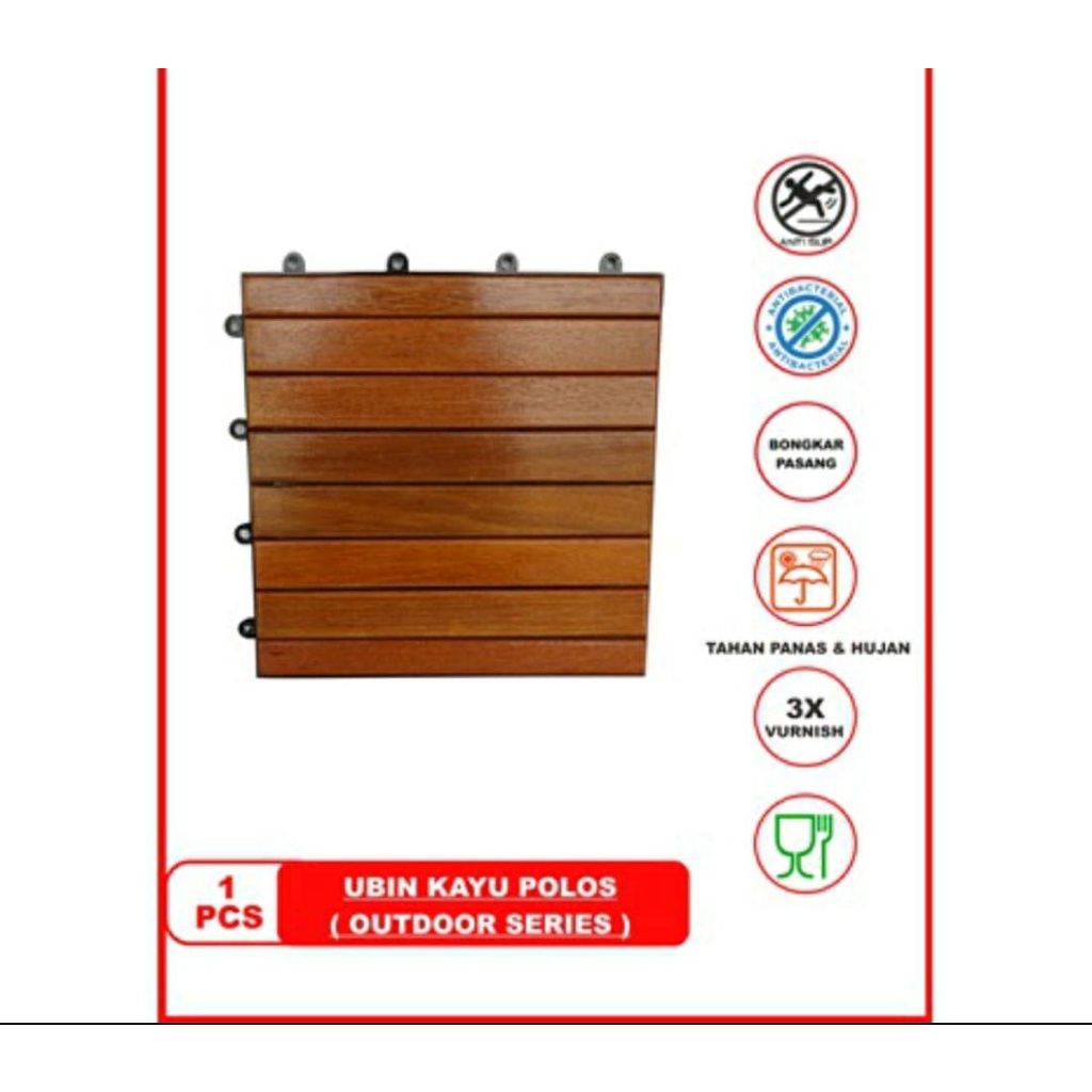 Jual Ubin Lantai Kayu Decking Tile 30 x 30cm Outdoor Indoor Full ...