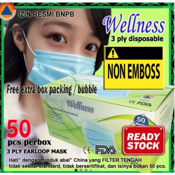 Jual Masker Medis 3 ply Sense Of Wellness (ear loop) | Shopee Indonesia