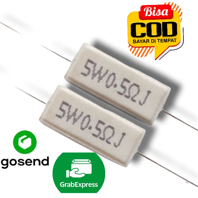 Jual 10 pcs resistor 5 watt 0,5 ohm resistor kapur 5 watt 0,5j | Shopee Indonesia