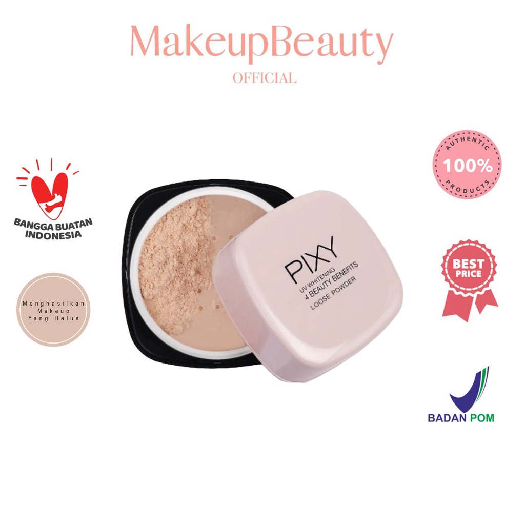 Jual PIXY UV Whitening Loose Powder 4 Beauty Benefit | Bedak Tabur Make Up 12g | Shopee Indonesia