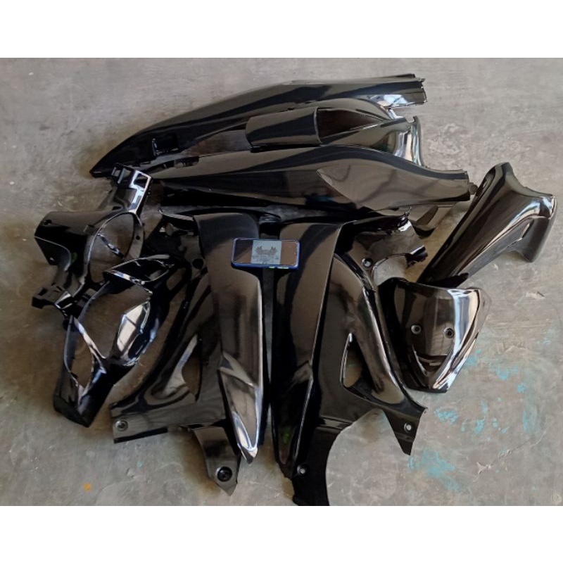 Jual PAKET COVER BODY KHARISMA X 125/D hitam dan hitam silver | Shopee ...