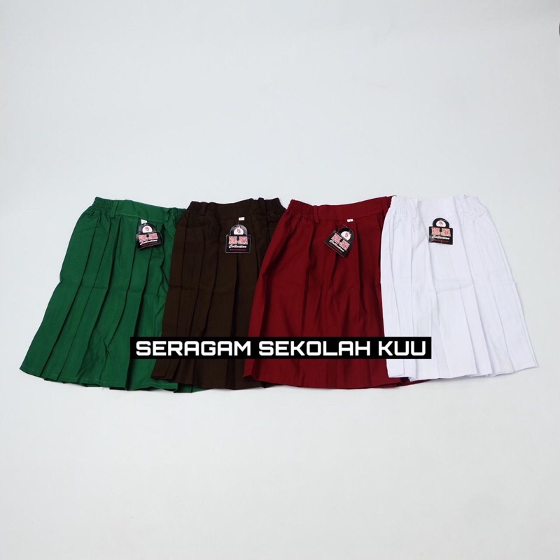 Jual ROK PENDEK Sekolah SD Rok Rempel Perempuan Seragam Sekolah SD MI Warna MERAH PUTIH COKLAT ...