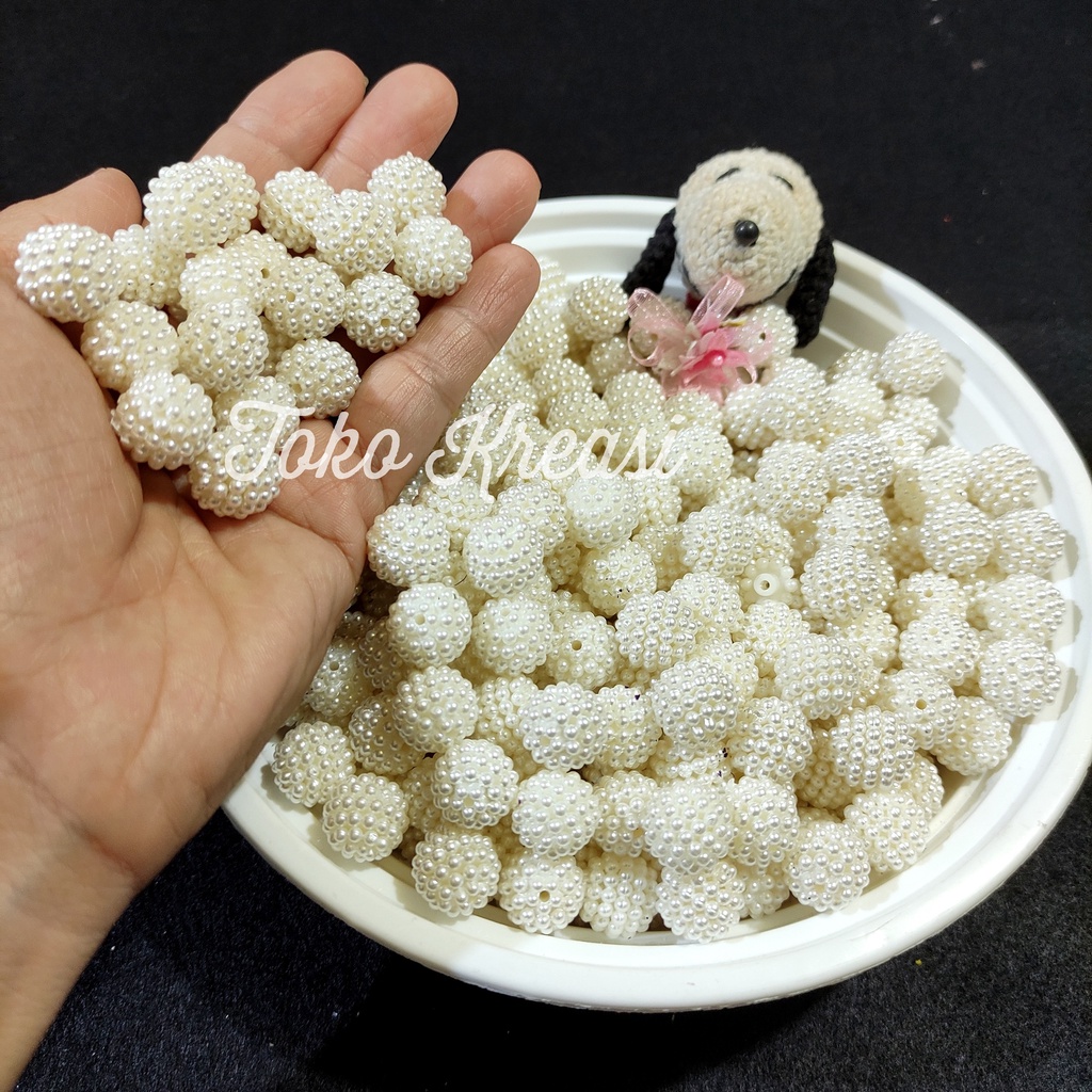 Jual (Per Bungkus) Mote Pearl Bulat / Mote Berry / Mote Durian / Manik ...