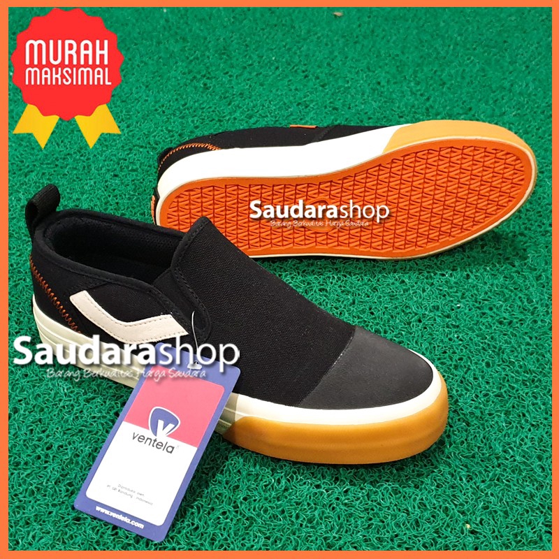 Jual Sepatu Ventela ARMOR Black Natural SlipOn / Sepatu Ventela Armor ...