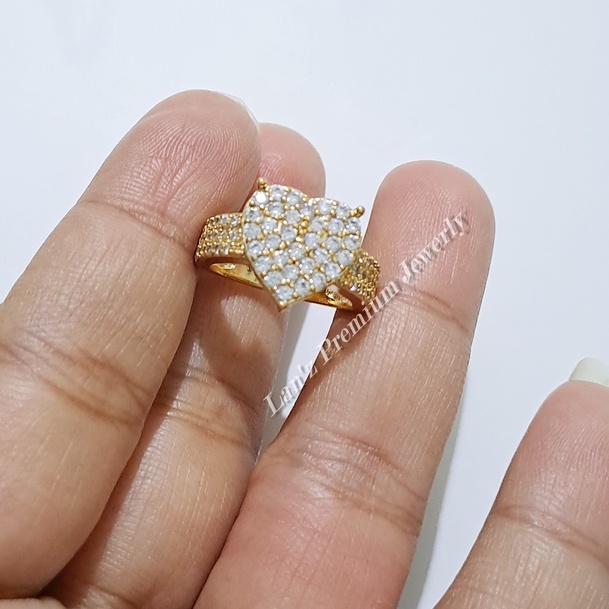 Jual Cincin Love Full Kristal Maudi Titanium 22K ( Emas) | Shopee Indonesia