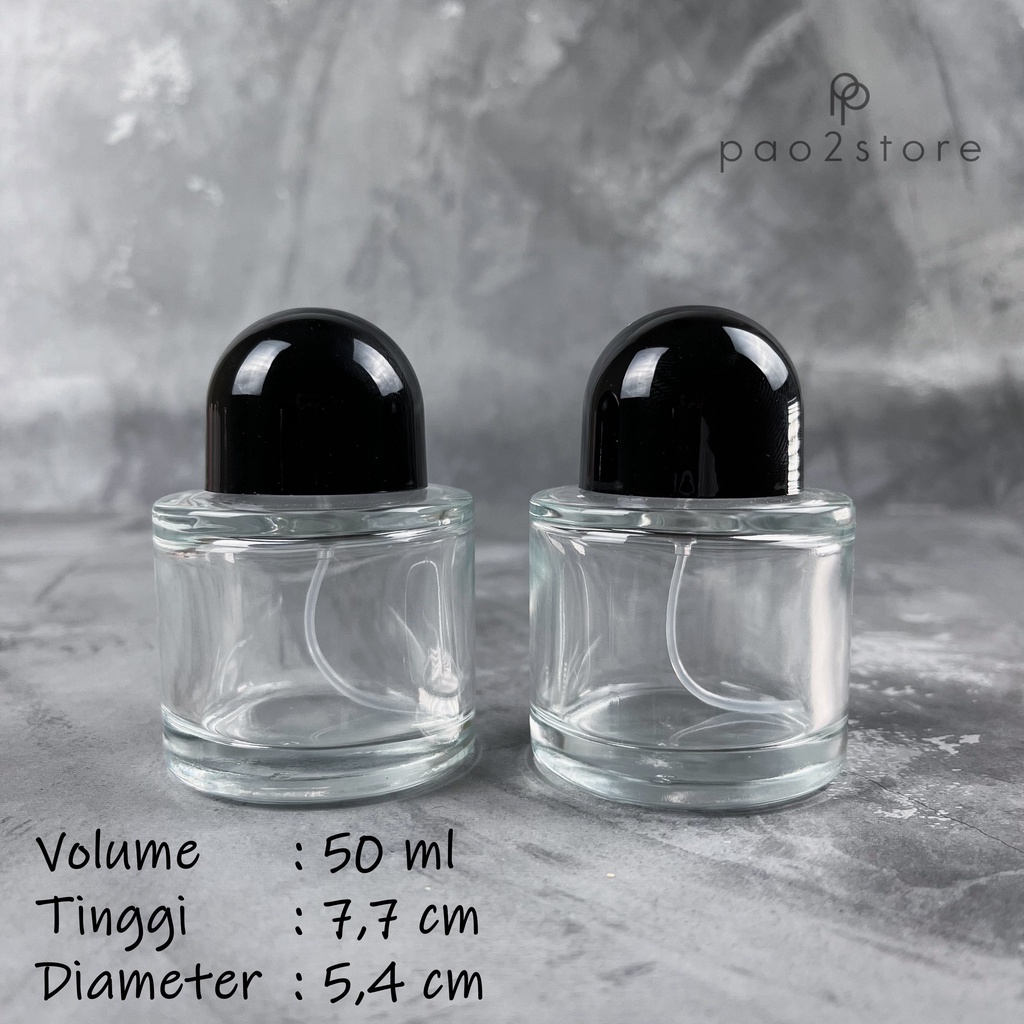 Jual Botol Parfum 50ml Spray Kaca TEBAL Bening Bulat Refill Isi Ulang ...
