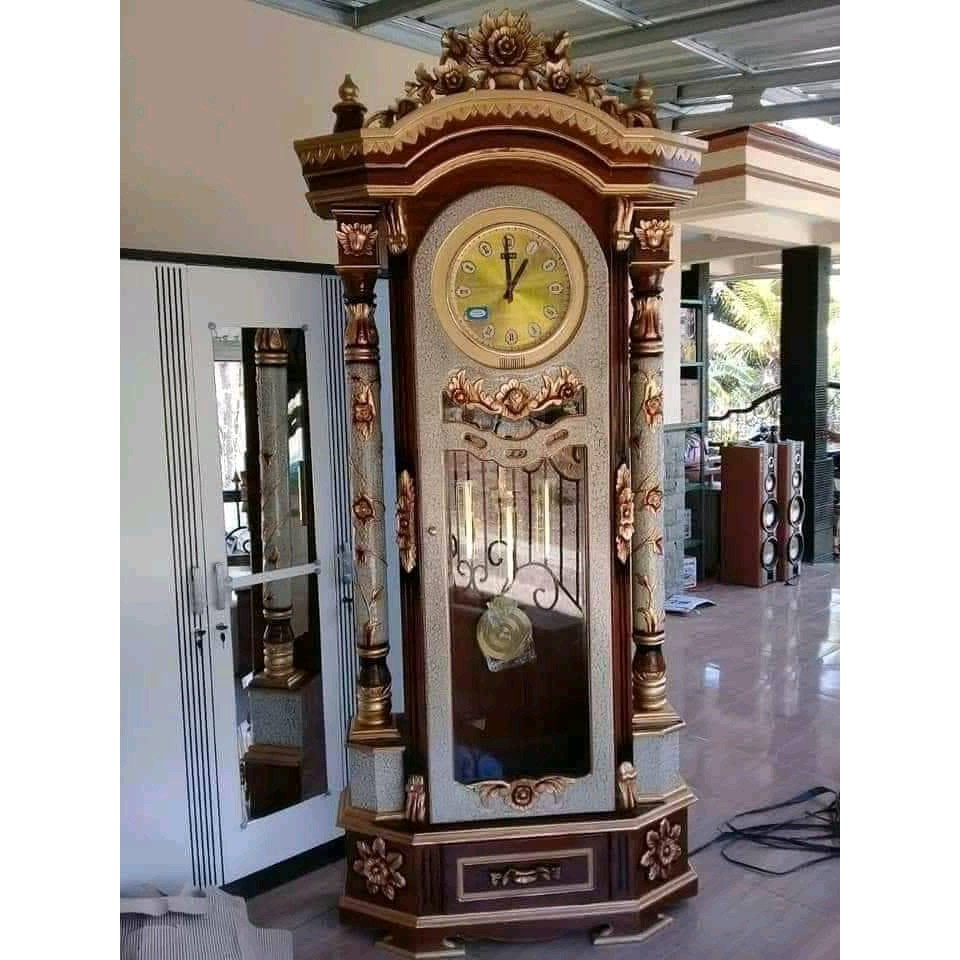 Jual Lemari Jam Hias Mewah/Jam besar Full ukir(jati asli | Shopee Indonesia