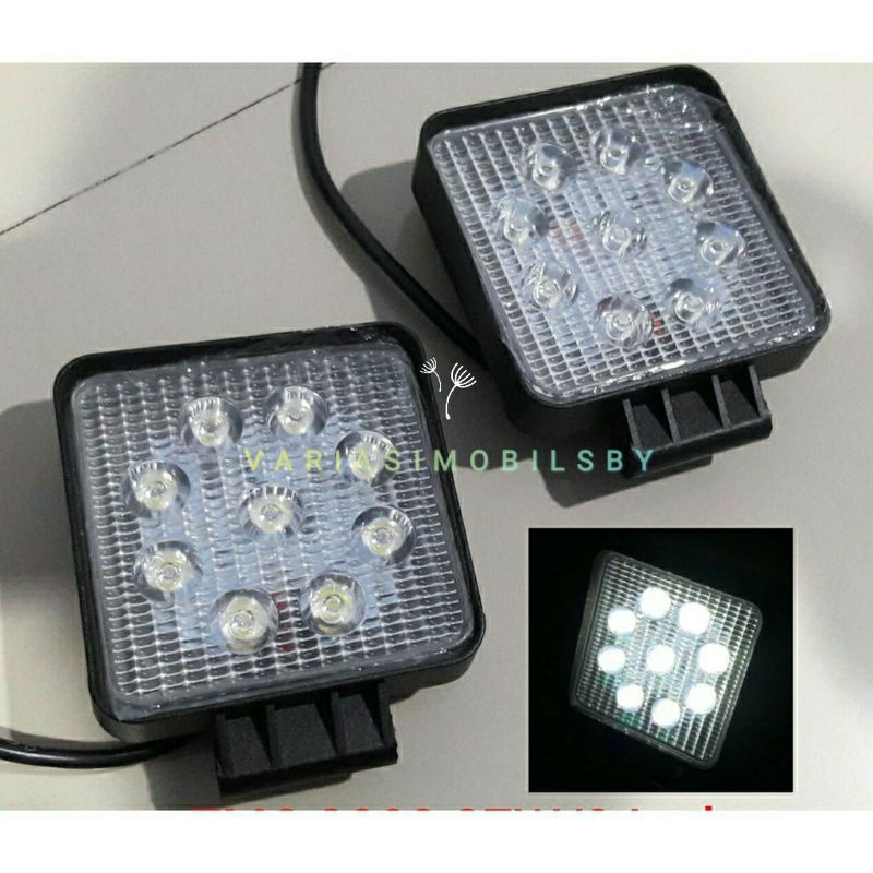 Jual Lampu Sorot WORKLIGHT LED KOTAK FLASH 27W 12v-24v Lampu Tembak 9 MATA Motor Mobil truk ...