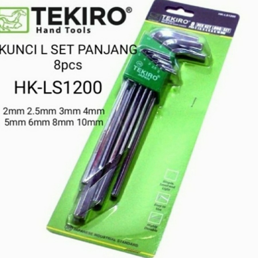 Jual Kunci L Set Panjang Tekiro 8 Pcs Original ?hex key Long set Tekiro ...