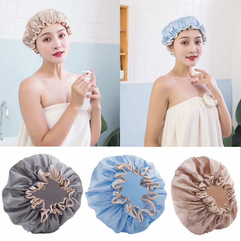 Jual Shower Cap Mandi Creambath Plastik Tutup Kepala Topi Mandi Alat ...