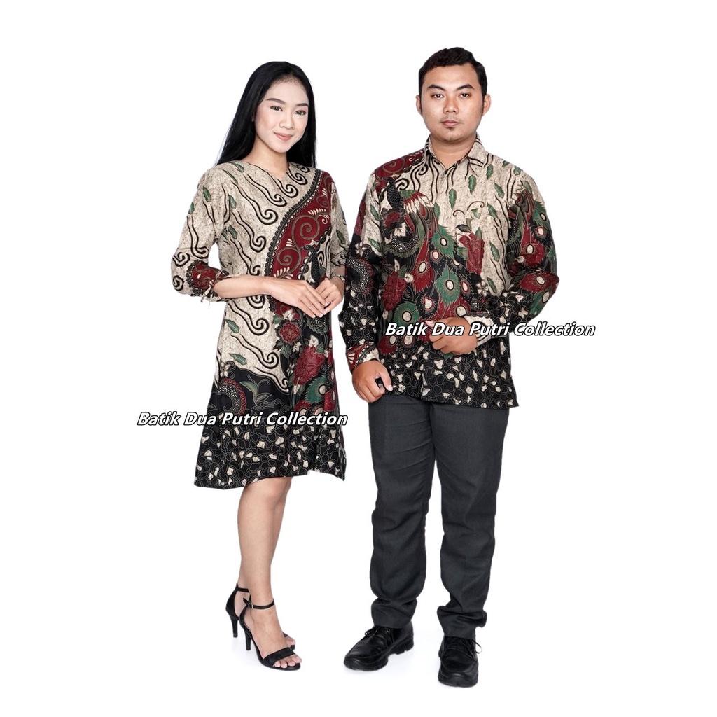 Jual Batik Couple Dress Batik Dan Kemeja Batik Lengan Panjang | Shopee ...
