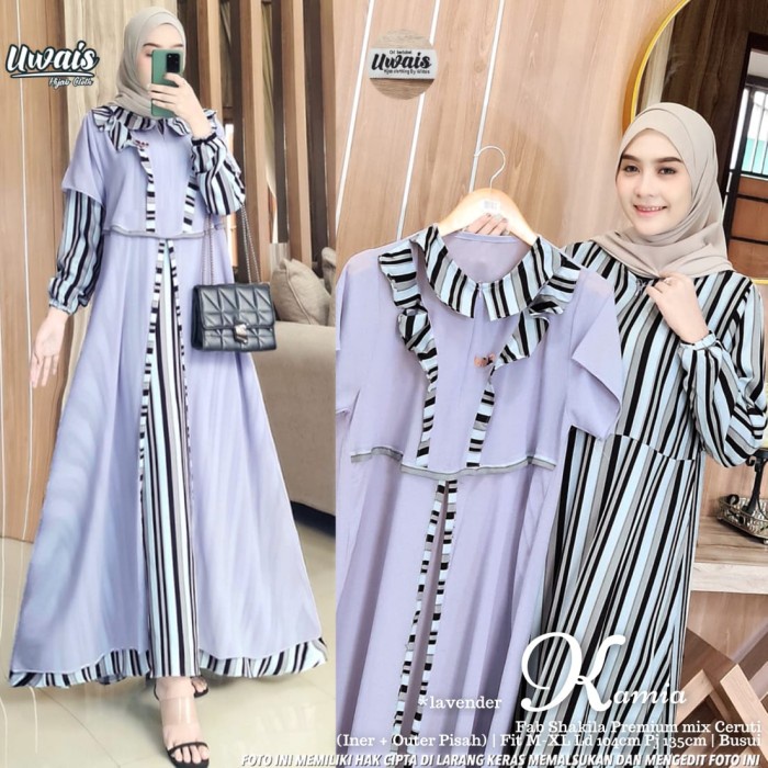 Jual Kamia Maxy / Gisel Maxy Gamis Kekinian set Outer / Gamis 2in1 ...
