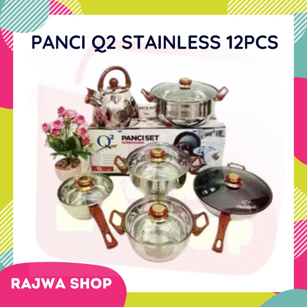 Jual Cookware set 12 pcs Q2 Type 8212 / panci set serbaguna Q2 type ...