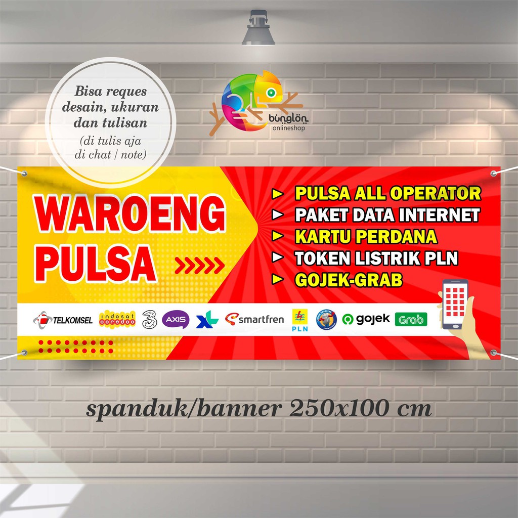 Jual Spanduk, Banner Warung Konter Pulsa | Shopee Indonesia