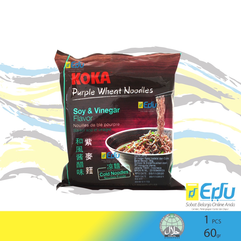 Jual ECER Koka Purple Soy & Vinegar Mie Instan Rasa Keledai & Cuka ...