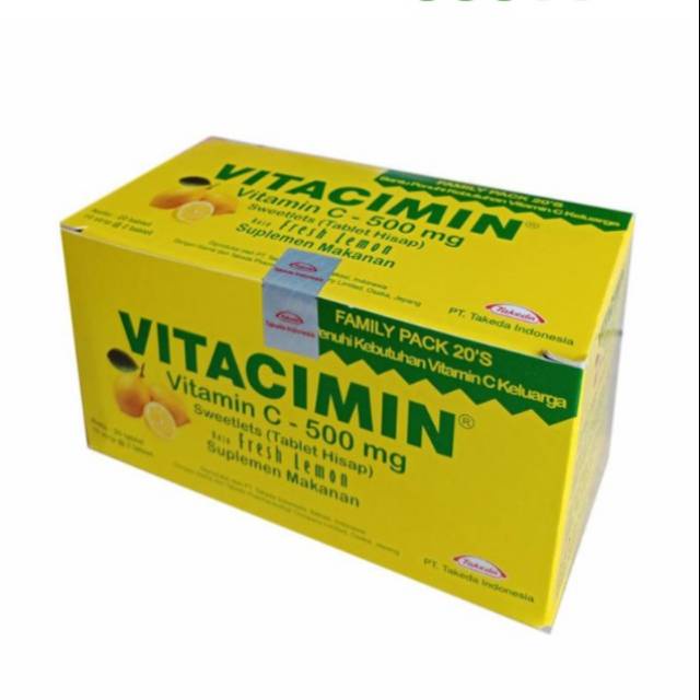 Jual VITAMIN C VITACIMIN 500 MG FRESH LEMON 100 TABLET ( 1 BOX ...