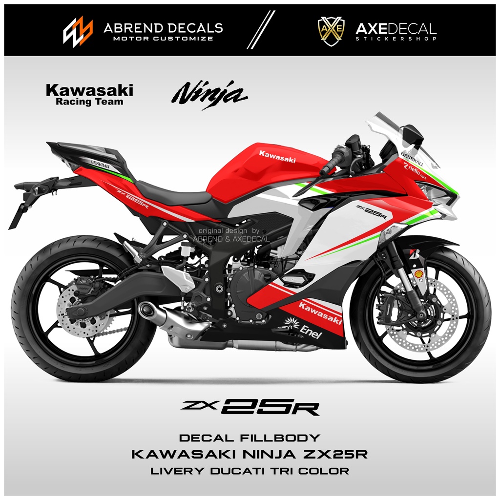 Jual Decal Fullbody ZX25R Livery Ducati Panigale Tri Color / Stiker ...