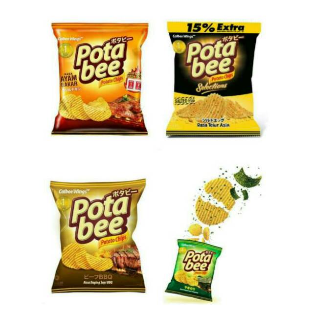 Jual Potabee Potato Chips BBQ & Seaweed 68g | Shopee Indonesia