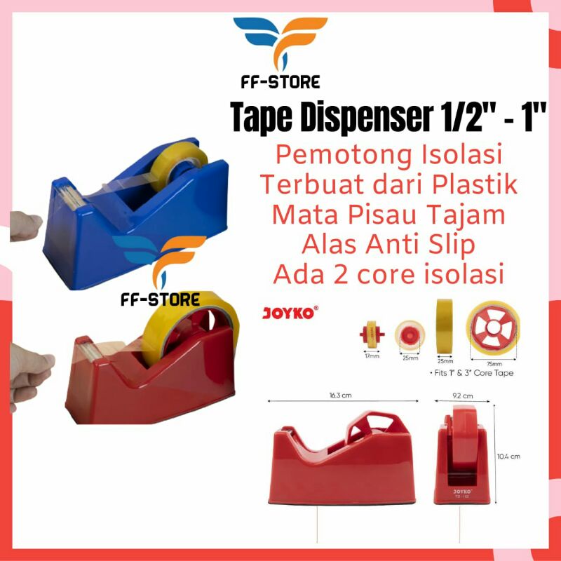Jual Tape Dispenser Duduk Tempat Isolasi Anti Slip Lakban 1inchi 0.5 ...