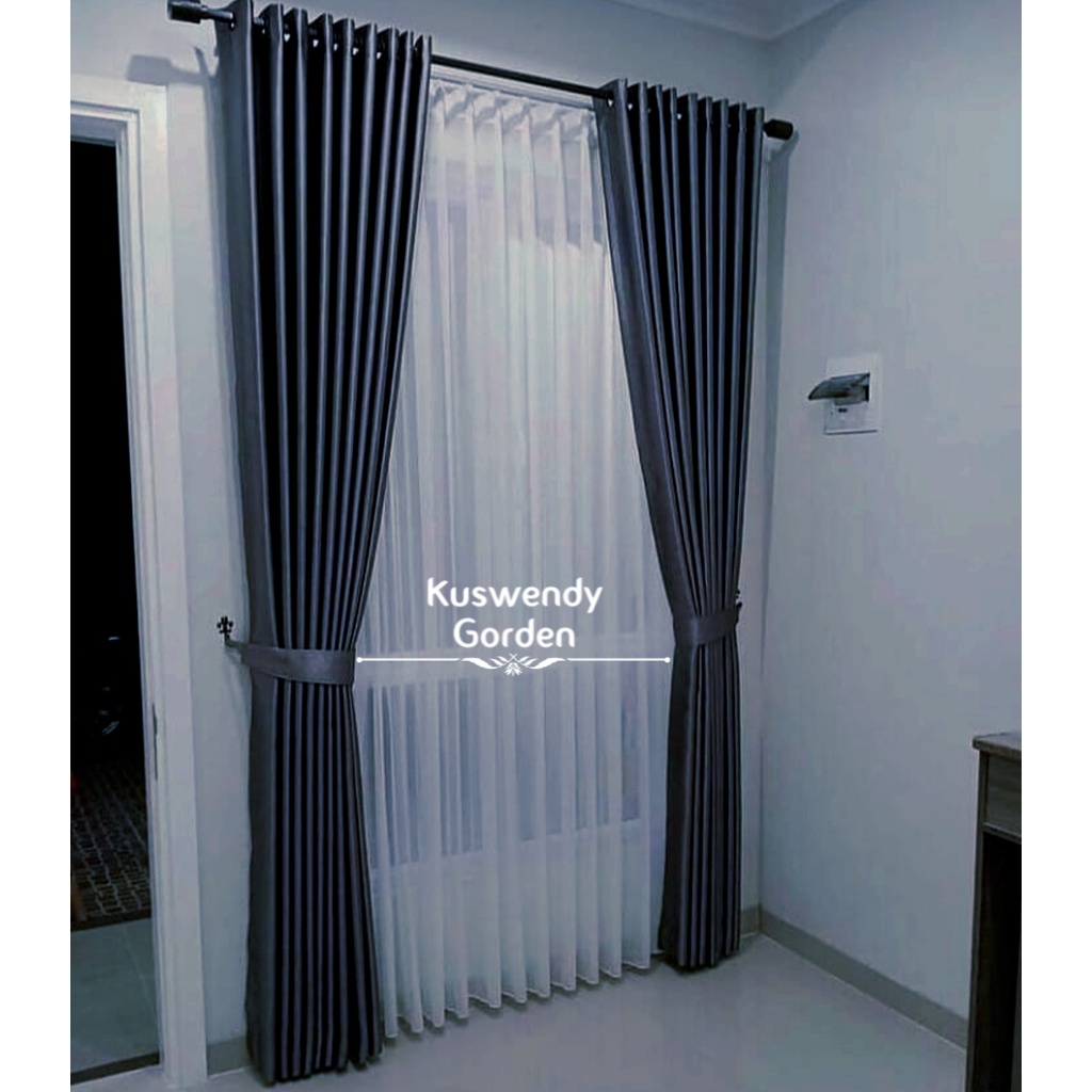 Jual Gorden Blackout Glossy 150 x 200 cm Tinggi 2 meter Hordeng Jendela ...