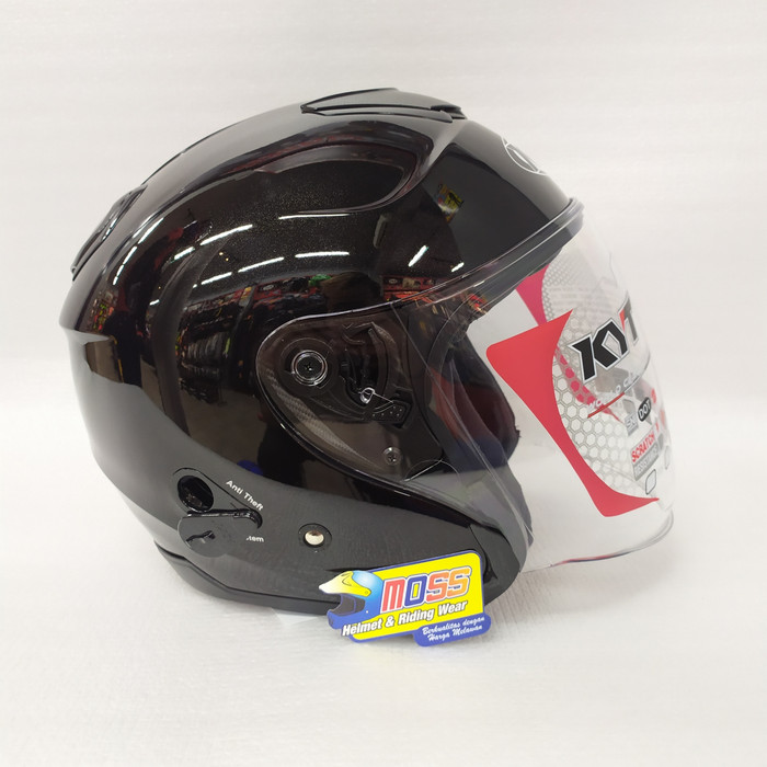 Jual Helm KYT Kyoto Solid Black Hitam Glossy Polos | Halfface ...