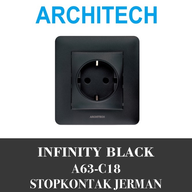 Jual ARCHITECH INFINITY BLACK A63-C18 Stop Kontak - Colokan Listrik ...