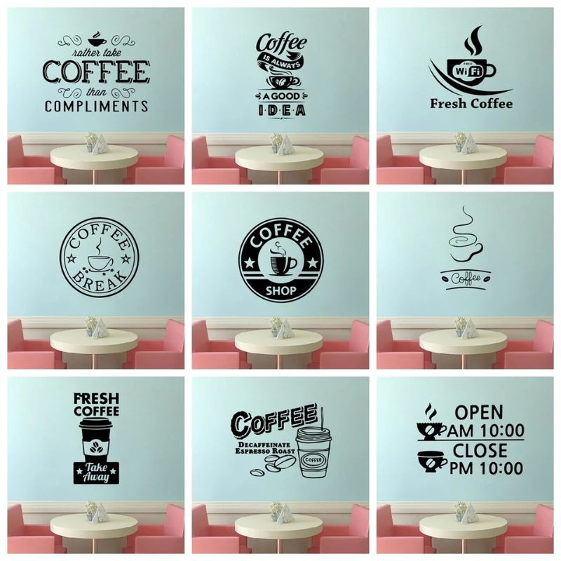 Jual Stiker Dinding Kopi Kafe Coffee Wallpaper Ruangan Toko Cafe Custom ...