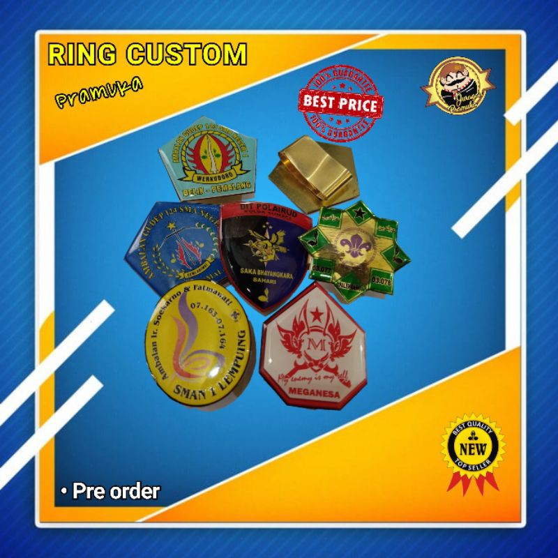Jual RING PRAMUKA CUSTOM KUNINGAN minimal order 20 pcs. ( CUSTOM ...