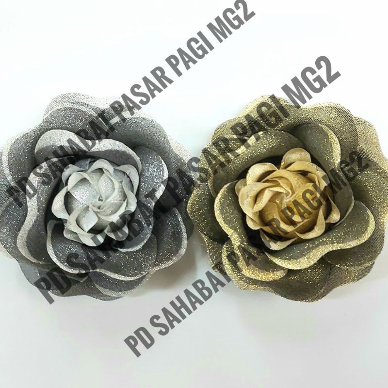 Jual Rose korsase / bunga dada warna gold atau silver glitter lapis ...