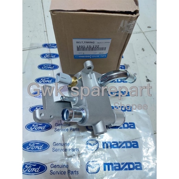 Jual Engine coolant thermostat housing water outlet + sensor Mazda 5 ...