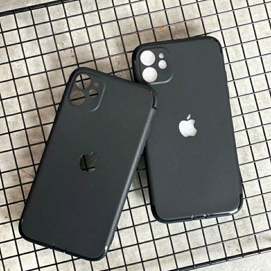 Jual IPHONE 11 11 PROMAX 11 PRO CASE LOGO APPLE SOFTCASE BLACK PREMIUM ...