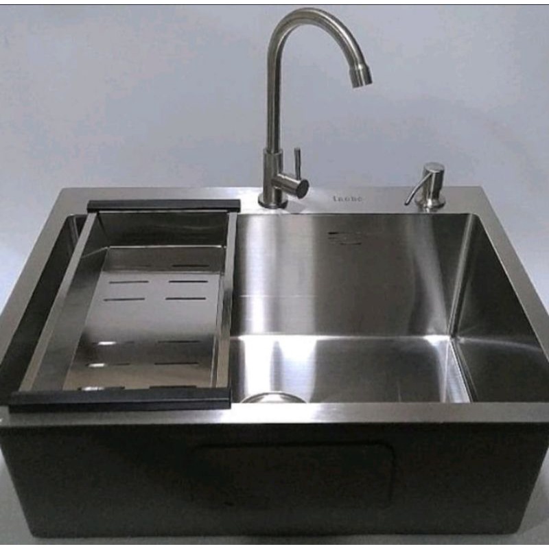 Jual paket kitchen sink inobe 6045 stainless 304 / paket sink 6045 ...