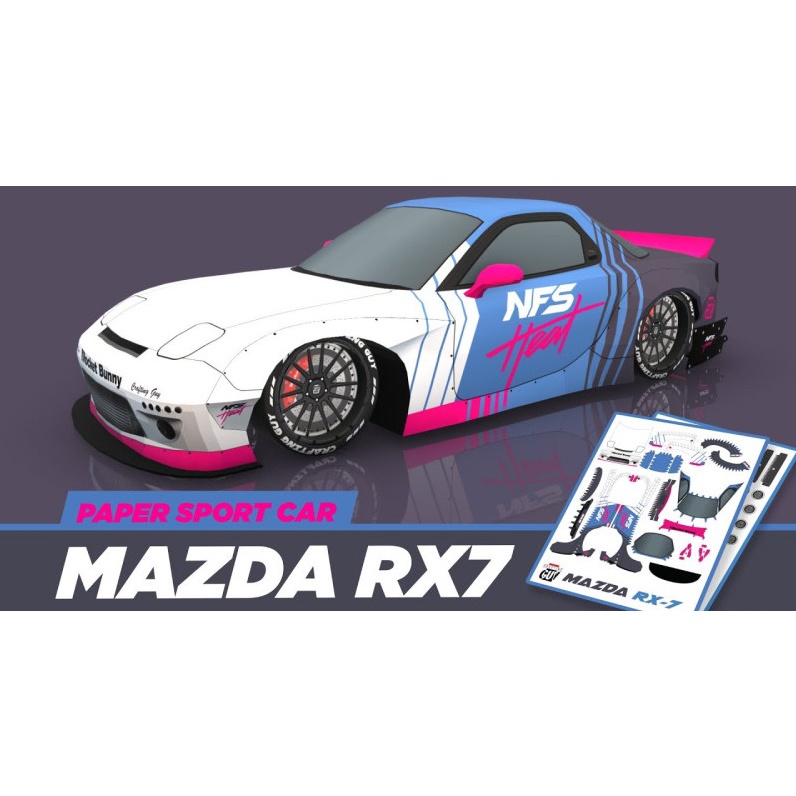 Jual DIY Papercraft Lembar Kertas Pola Mazda RX 7 | Shopee Indonesia