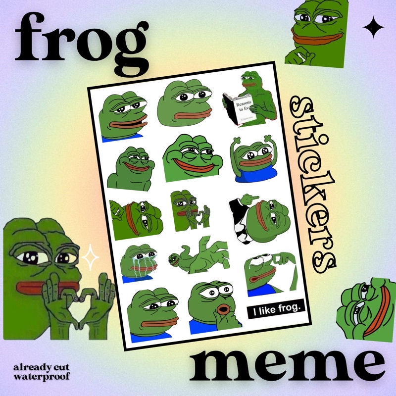 Jual STICKER FROG MEME stiker aesthetic gambar pepe the frog meme katak ...