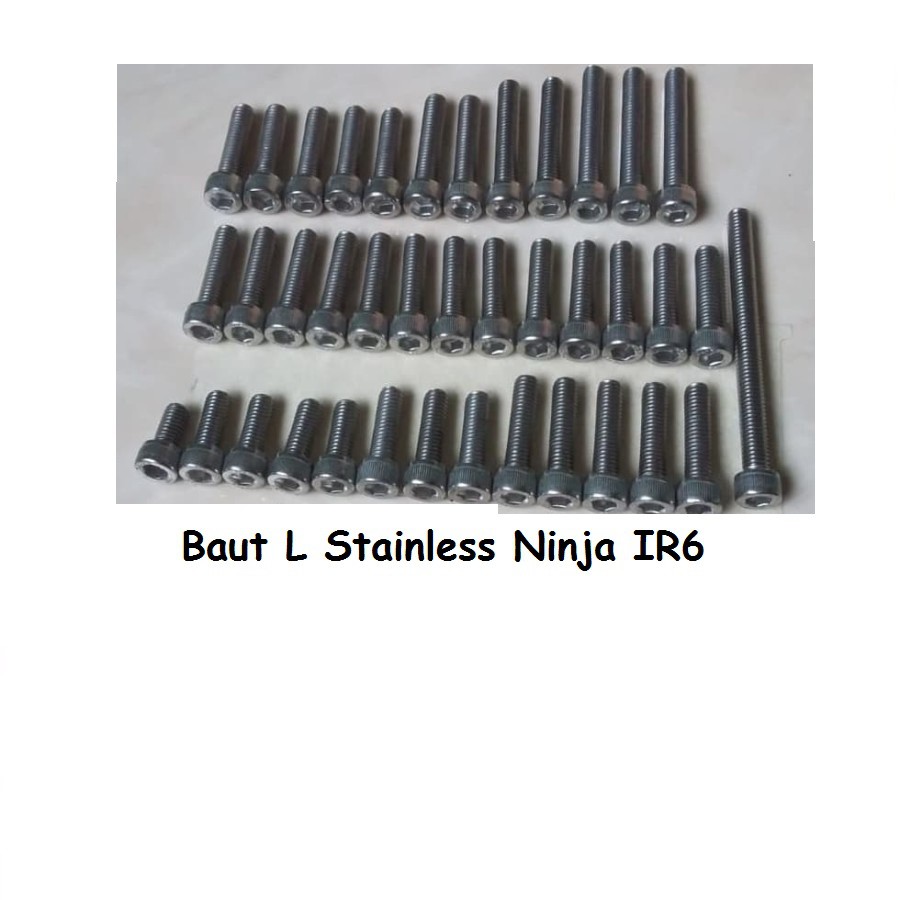 Jual BAUT BLOK MESIN L SET STAINLESS STEEL MOTOR NINJA IR6 | Shopee Indonesia